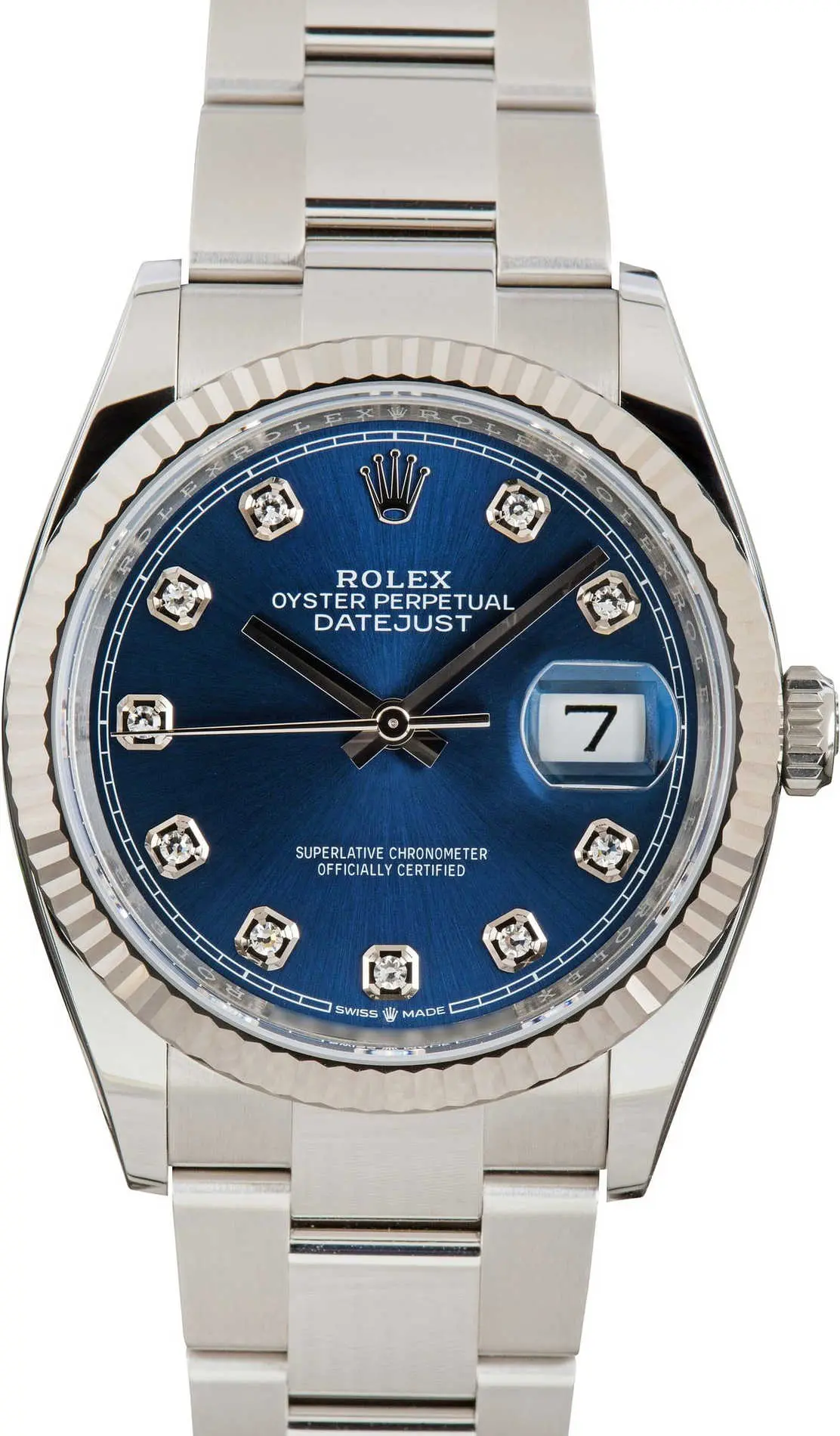 Steel Datejust Blue Diamond Dial - Reflexions Store